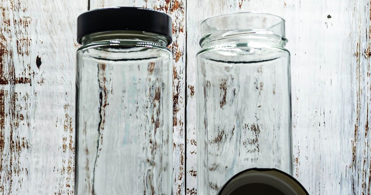 Contenant en verre transparent couvercle en métal noir 630ml ...