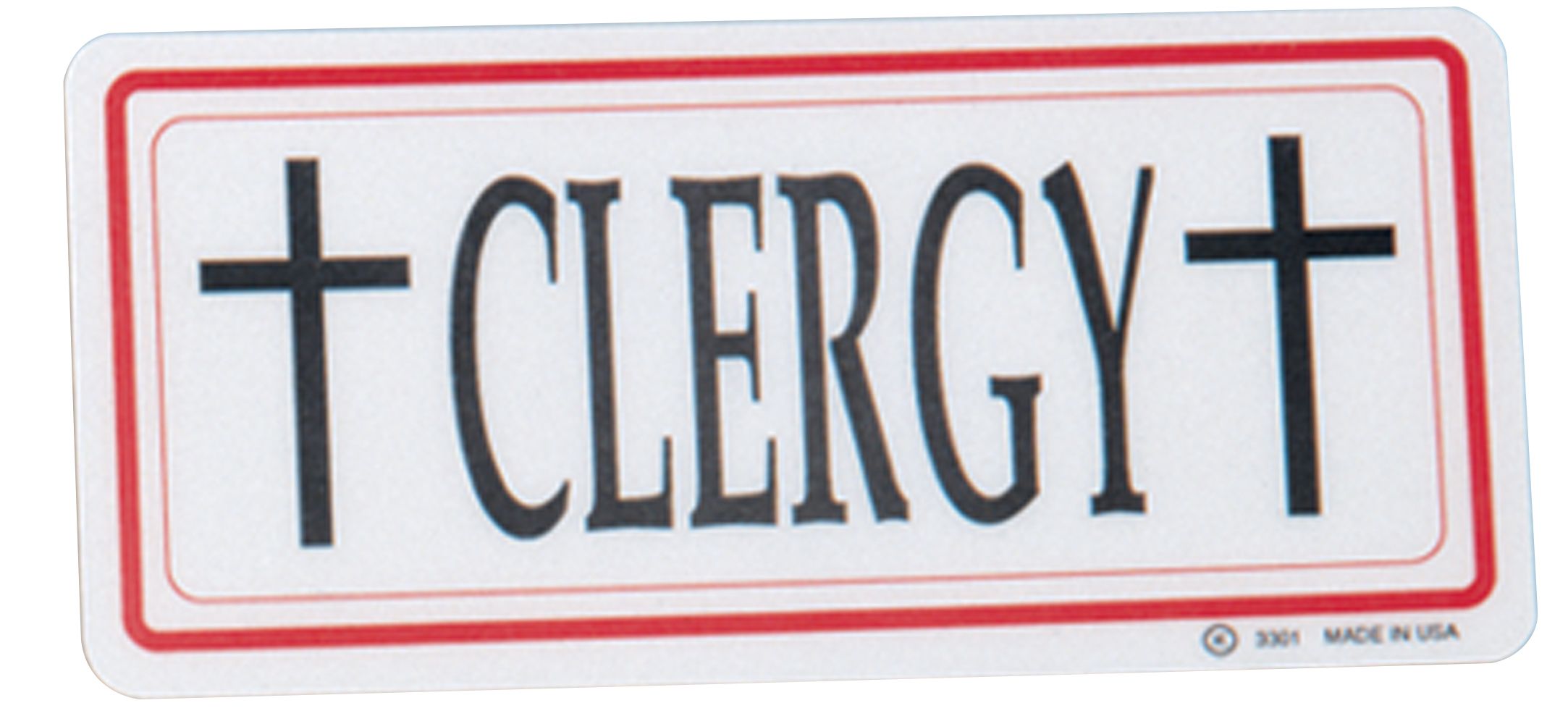 Clergy sign for car