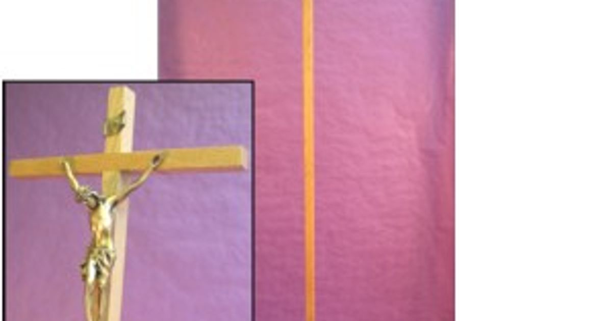 Oak wood processional cross with base