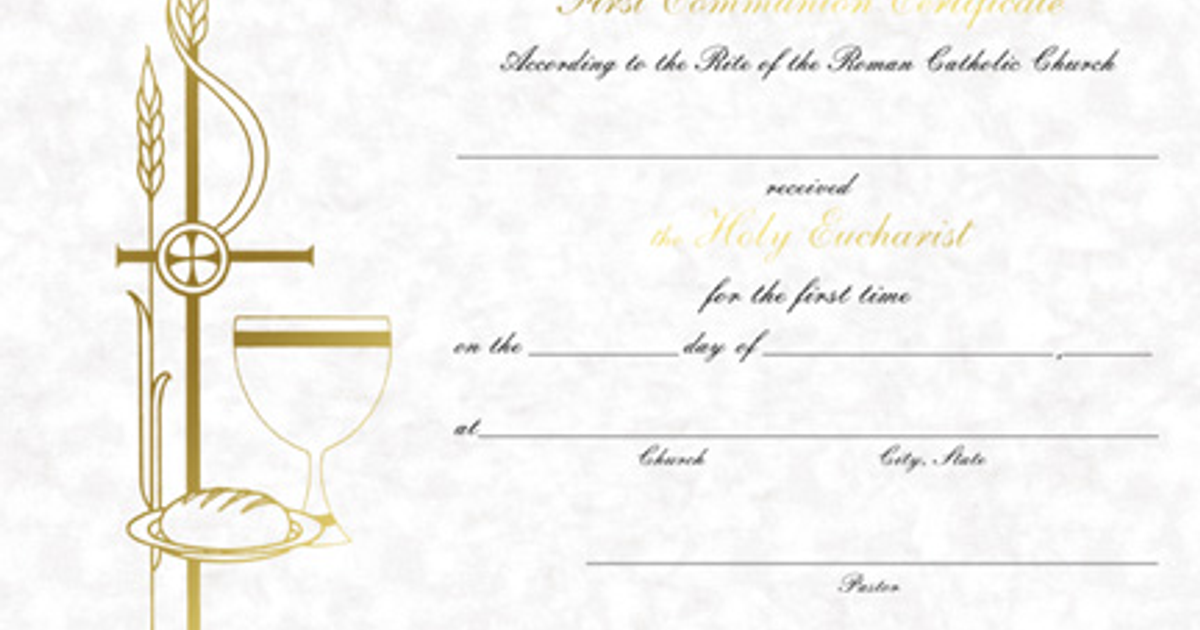 Communion certificates by the dozen