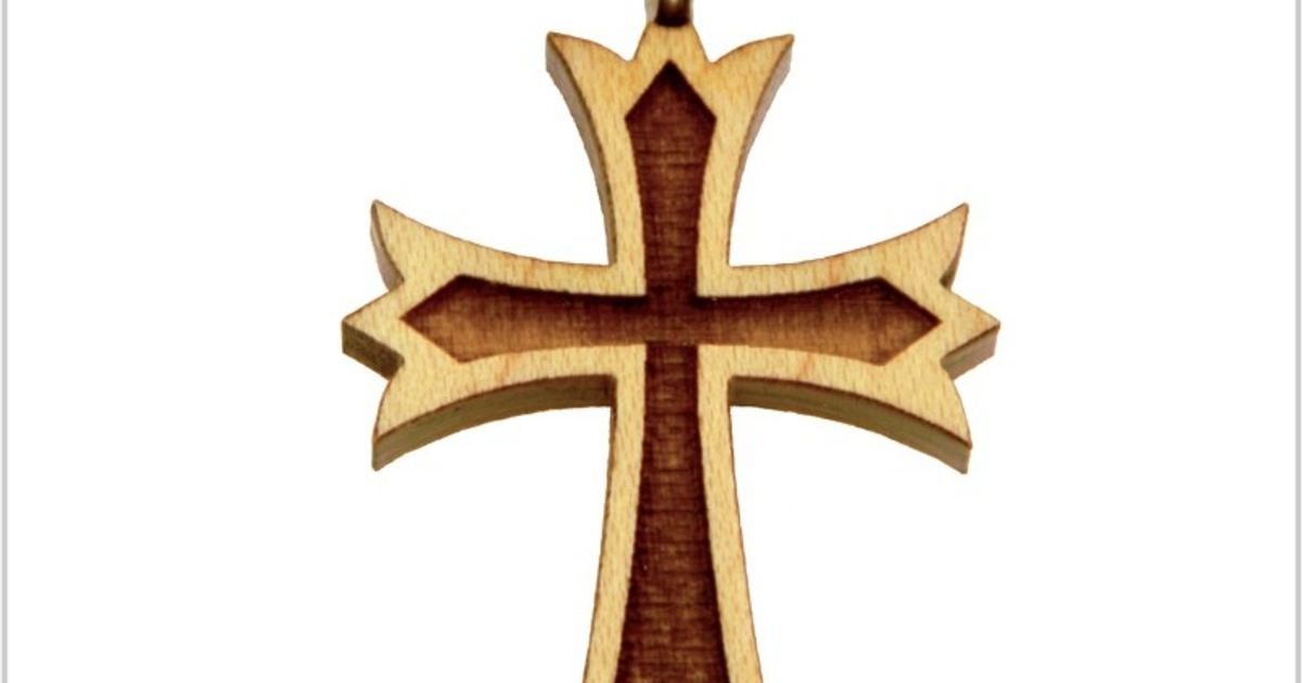 Wooden cross necklace