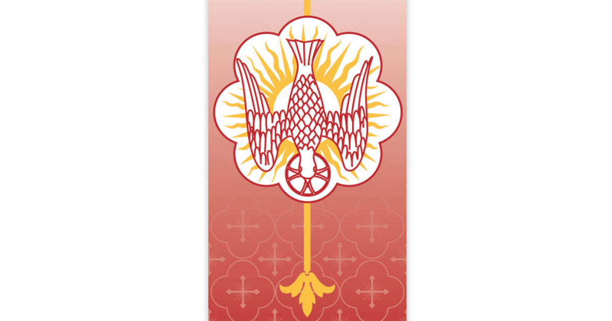 Large red church banners