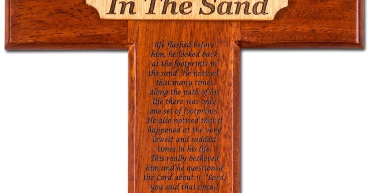 Footprints in the sand Cross