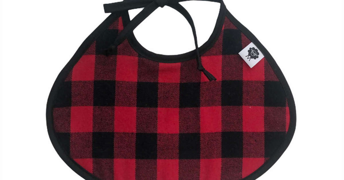 Round bib - Red buffalo | Made in Montreal | Le Mouton Noir