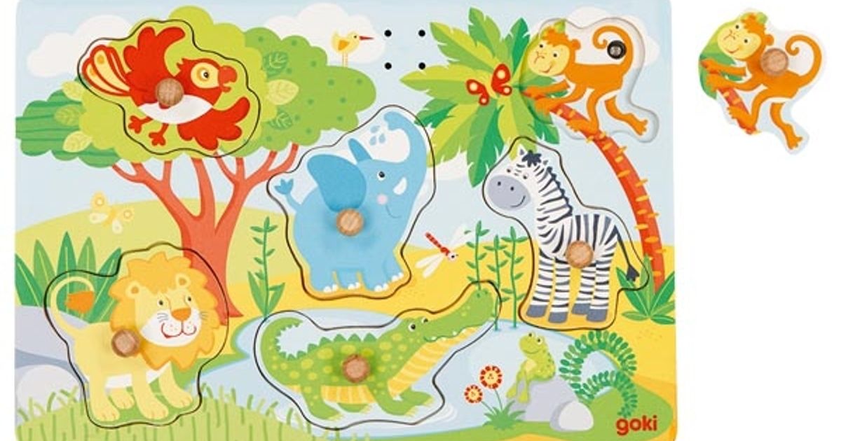 Casse-tête en bois sonore Animaux du zoo | GOKI | Le Mouton noir