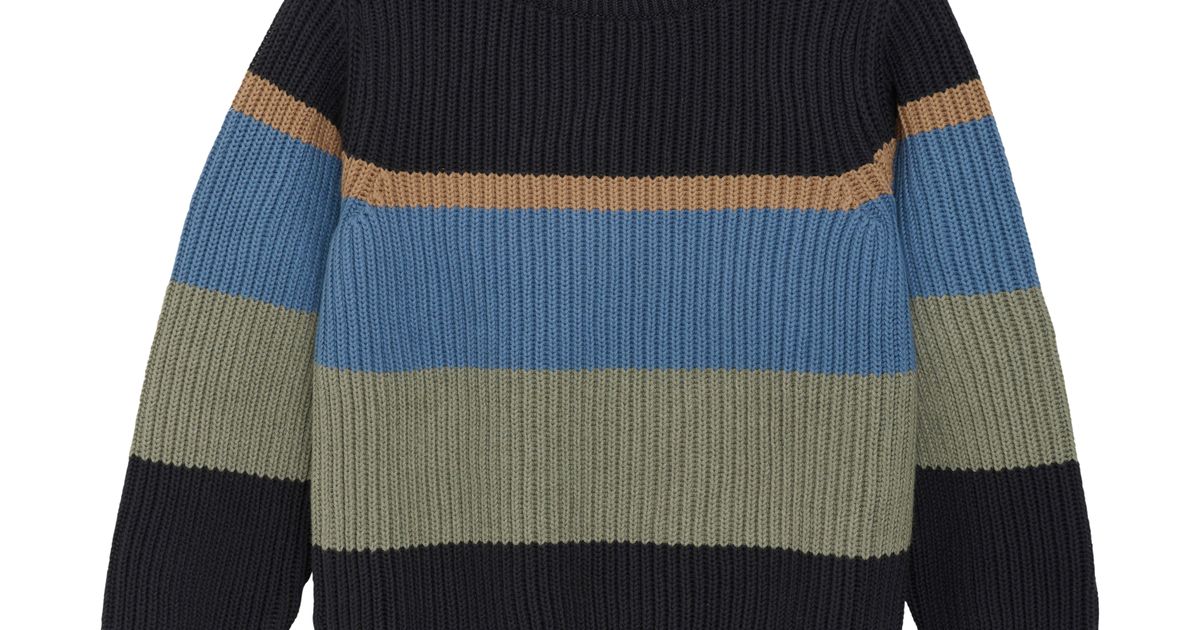 Black Striped Pullover Knit | MINYMO | Le Mouton Noir