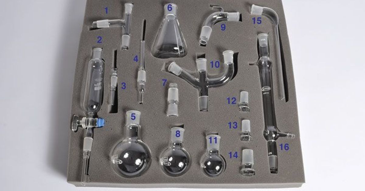 16-piece organic chemistry glass set,16 pieces