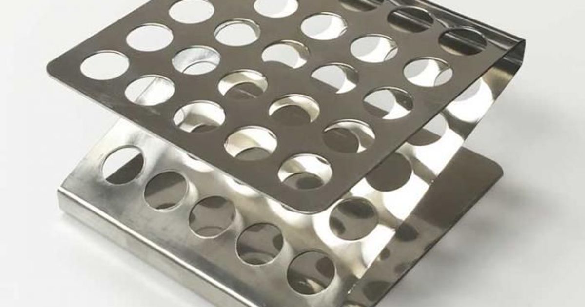 Stainless steel test tube holder - 25 wells