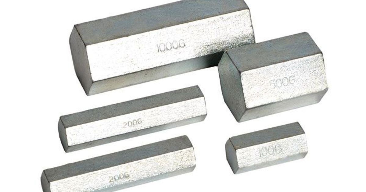 Hexagonal weight, set of 5, plated