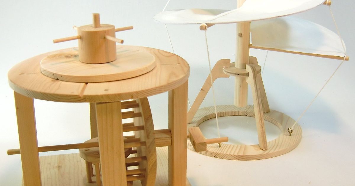 Da Vinci's Helicopter / Aerial Screw - Wooden Model