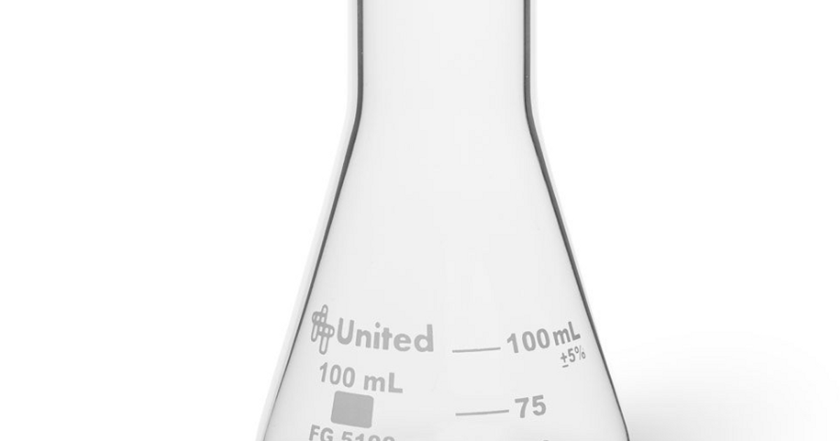 Erlenmeyer flacon, large bouche, verre borosilicaté