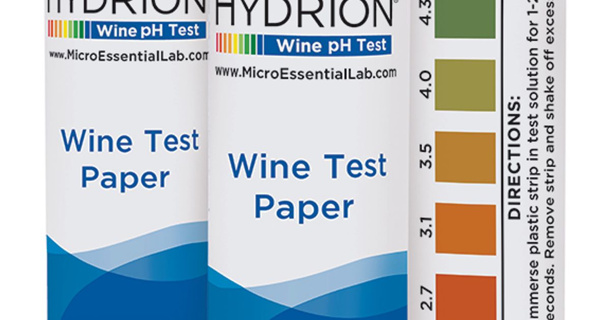 Wine pH test strips, 100/vial