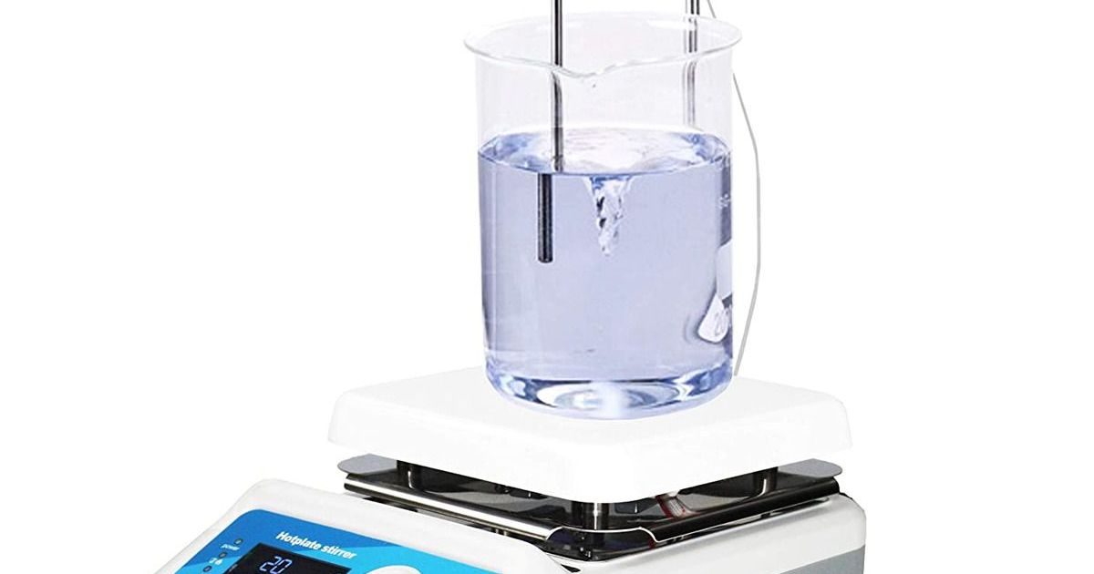 Digital Hotplate Stirrer with Temperature Probe & Support Stand