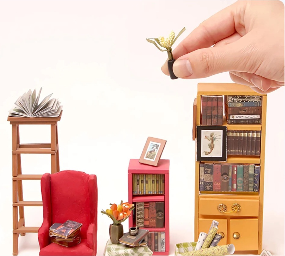 Sam s Study Robotime DG102 DIY 1 24 Dollhouse Miniatures Kit