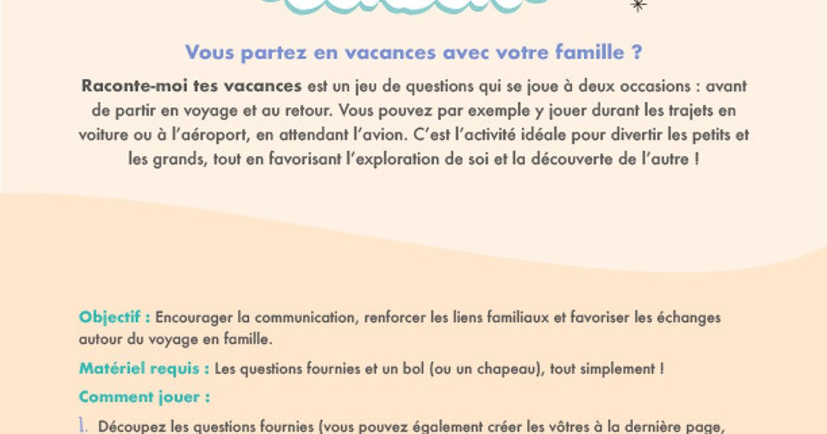 Raconte-moi tes vacances! [Gratuit] | Éditions Midi trente