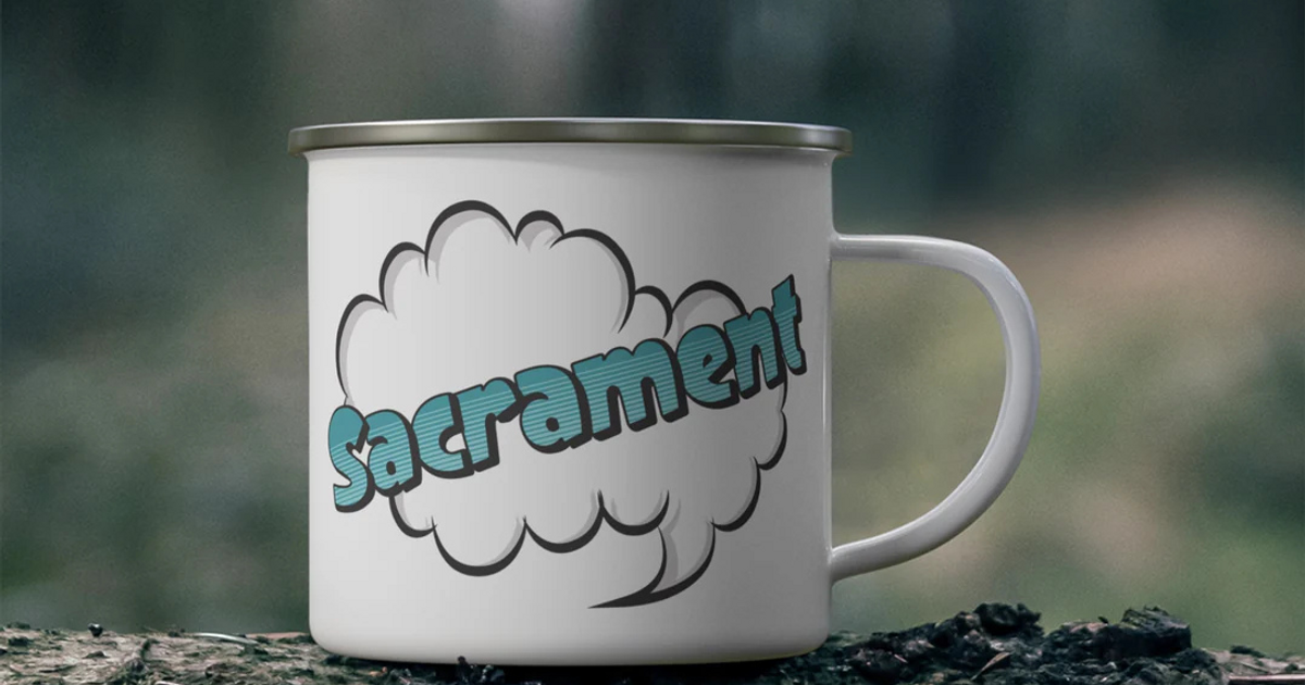"Sacrament" enamel mug