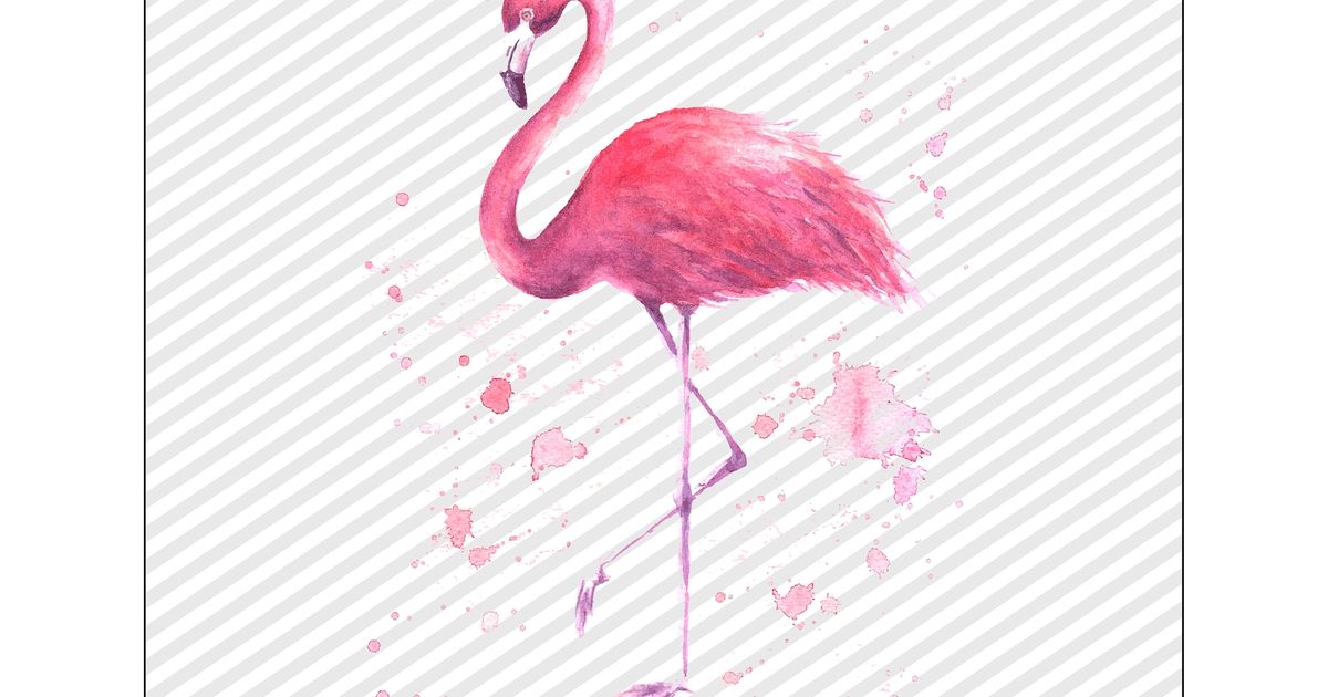 flamingo - 16'' x 16''