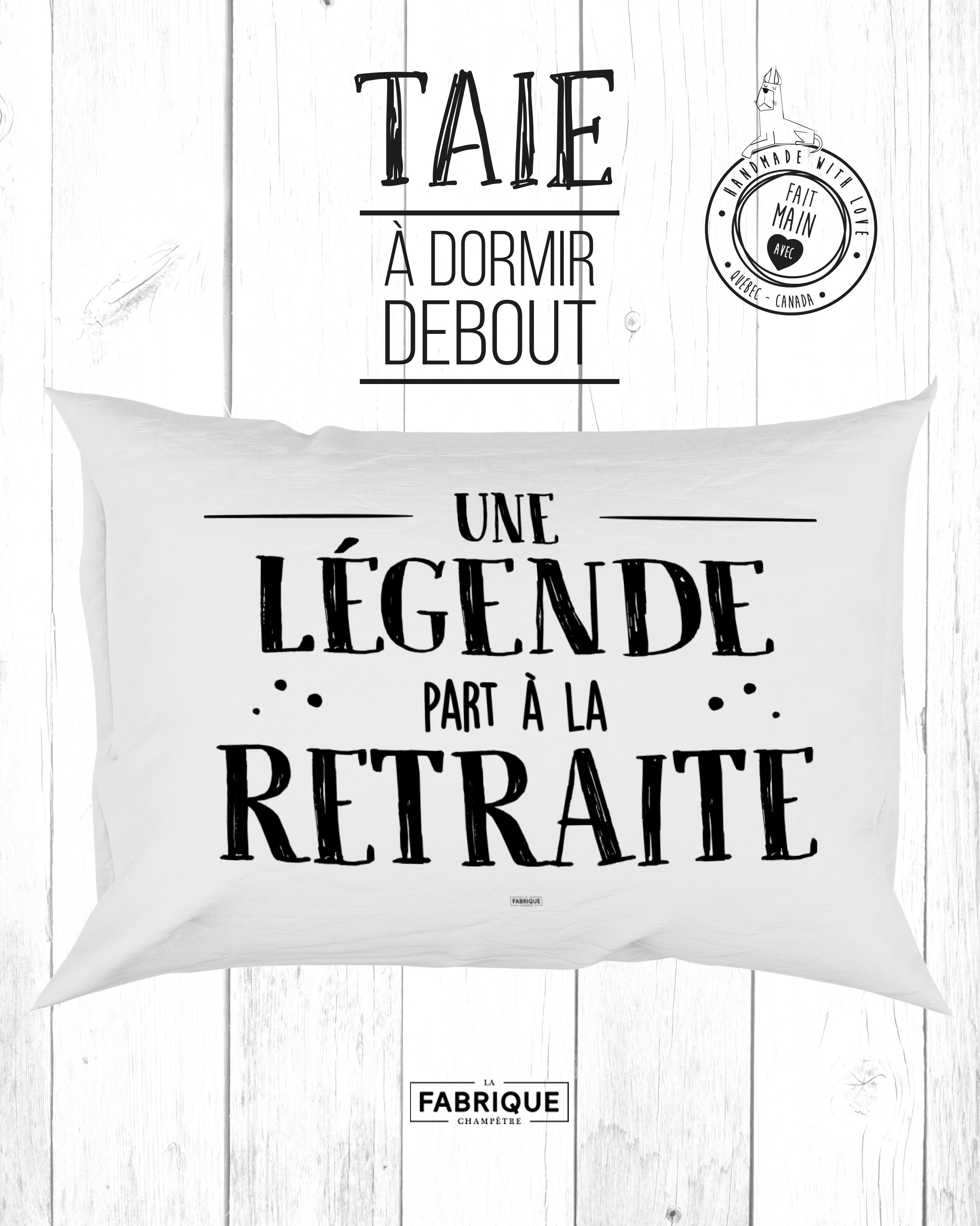 Taie d'oreiller « Une légende part à la retraite