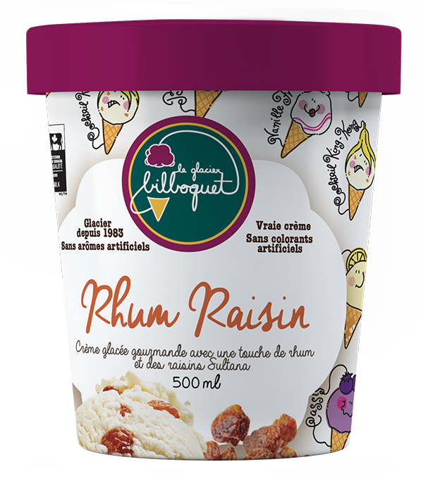 LE GLACIER BILBOQUET - Crème glacée Rhum Raisin
