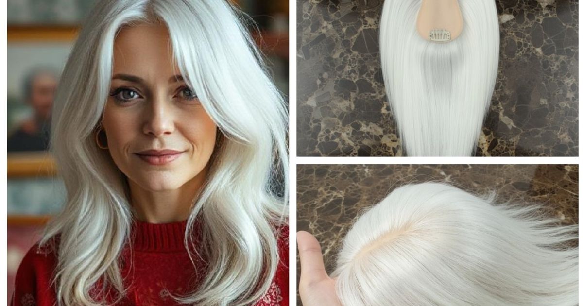 Clip-On Hair Topper Wiglets - Brazilian Human Hair - Platinum - MADE IN ...