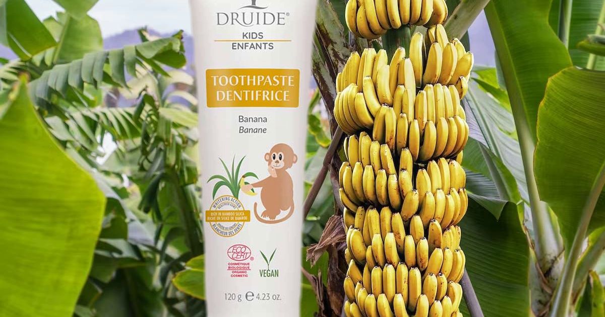 Organic Banana toothpaste for children - Druide® Canada